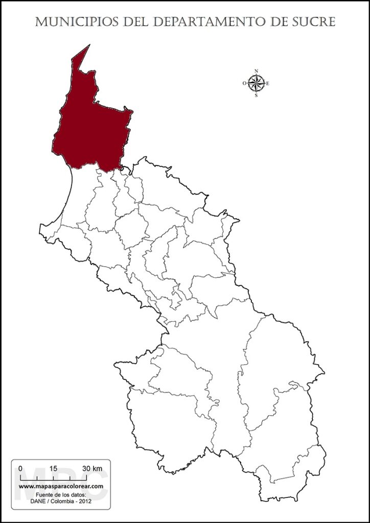 mapa-departamento-sucre- Viajar en Verano